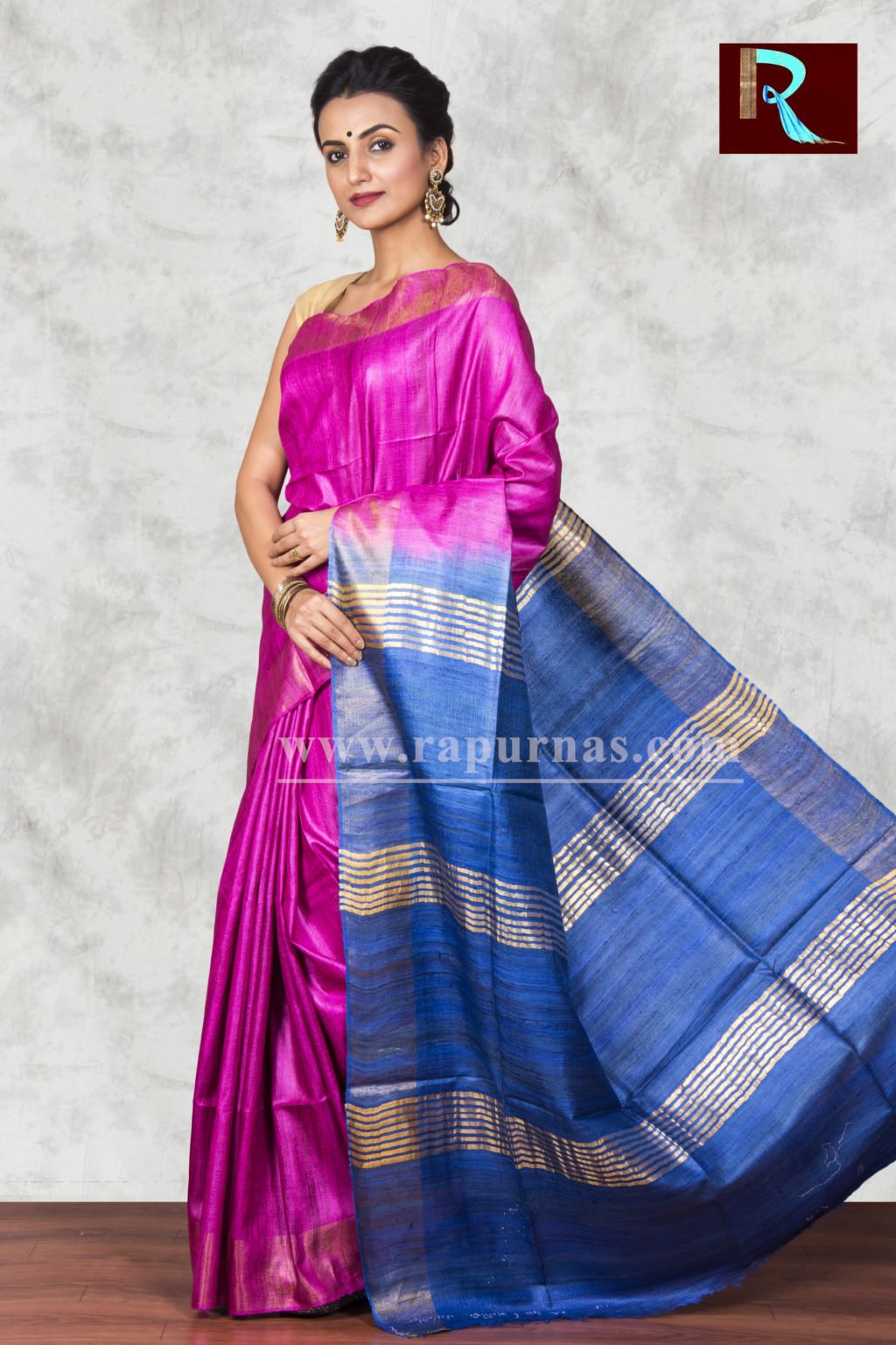 Fashionable Pure Ghicha Silk Saree - Rapurnas