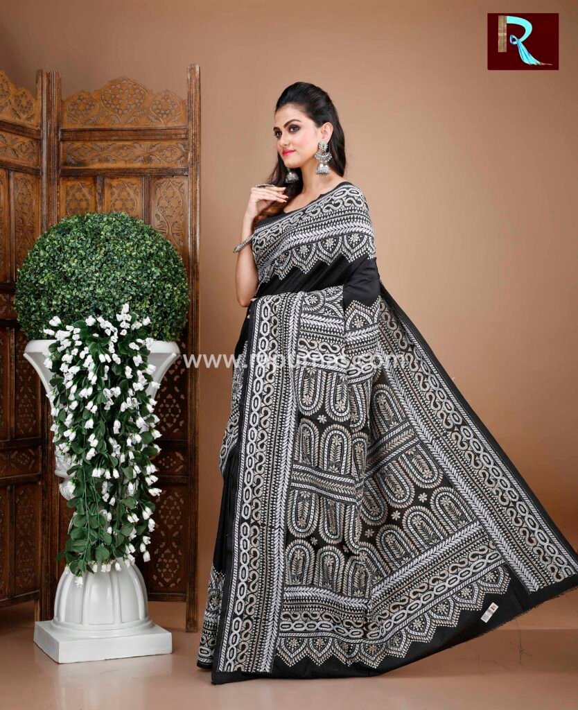 Buy Exclusive Kantha Stitch Saree Online | Bangalore Silk Saree